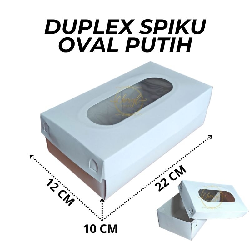 Jual (10 PCS) DOS / DUS KUE SPIKU DUPLEX PUTIH WINDOW UK 22 X 12 X 7 CM ...
