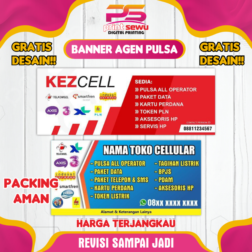 Jual CETAK BANNER/SPANDUK AGEN PULSA | BANNER CUSTOM | BISA GRATIS ...