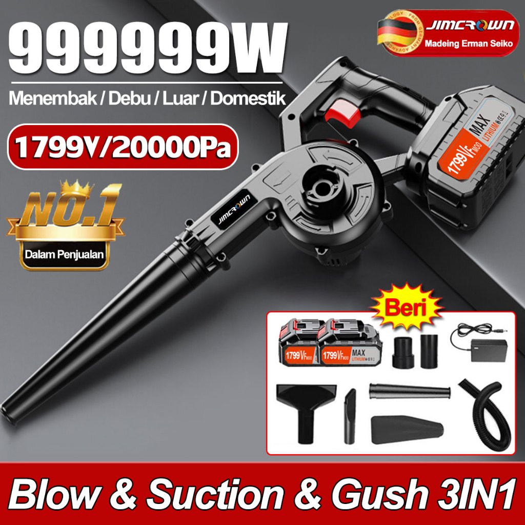 Jual JIMCROWN Mesin Blower Baterai 1799VF 3 IN 1 Meniup / Menghisap ...