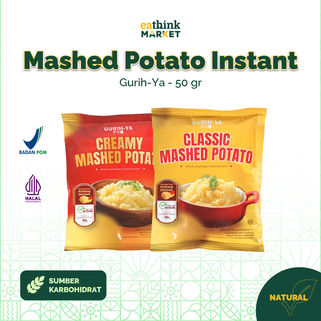Jual Instant Mashed Potato Kentang Tumbuk Tanpa MSG - Gurih-Ya 50 g ...