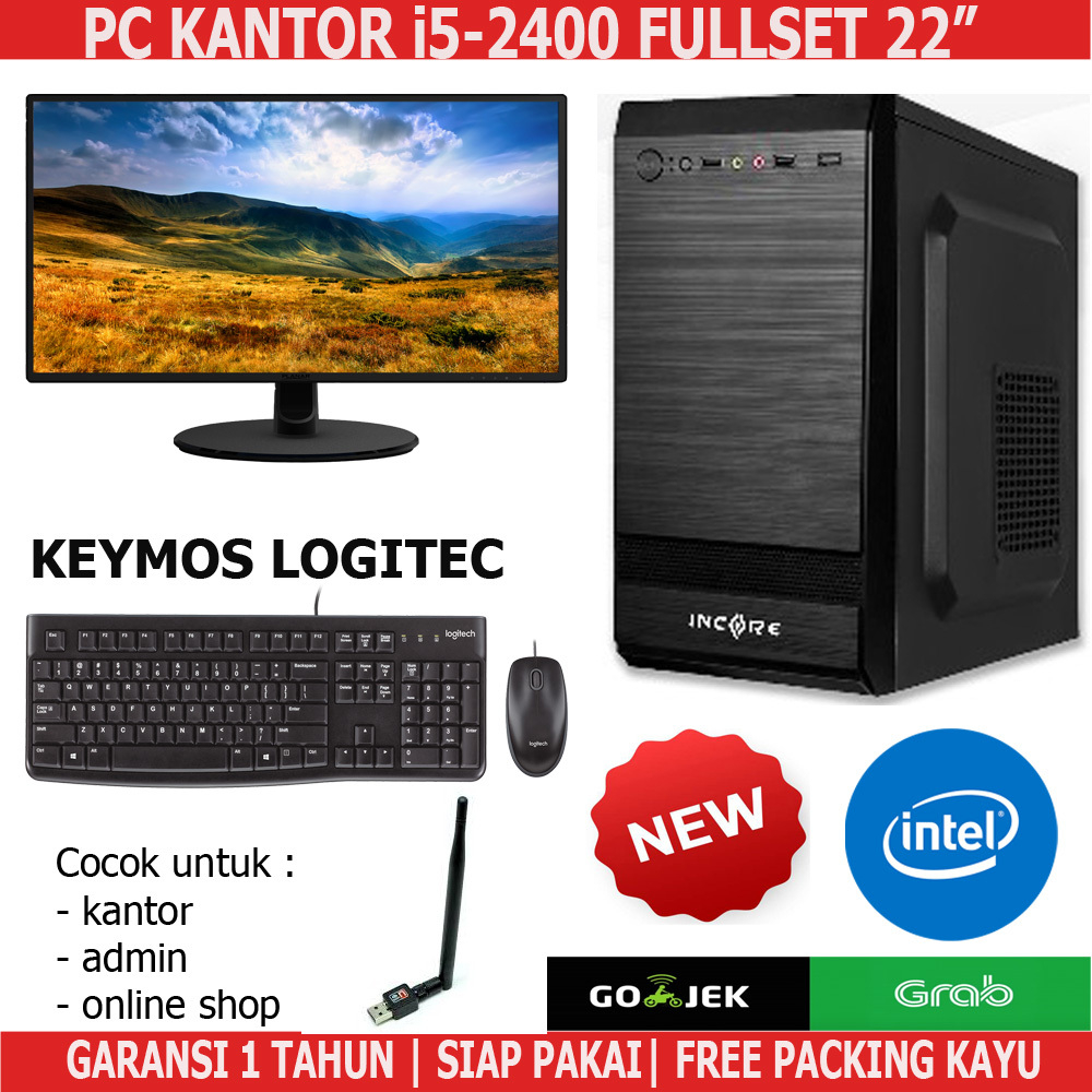 Jual PAKET LENGKAP CPU/PC/KOMPUTER RAKITAN KANTOR/ADMIN/OFFICE i5-2400/2500 MONITOR 22 INCH ...
