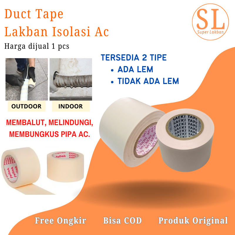 Jual Lakban AC Isolasi Duct Tape Rusa Tipe Lem & Non Lem Lakban Panas ...