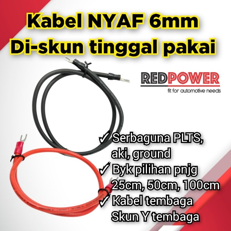 Jual Kabel NYAF 6mm 6 mm di skun tinggal pakai panjang 25cm 50cm 100cm ...