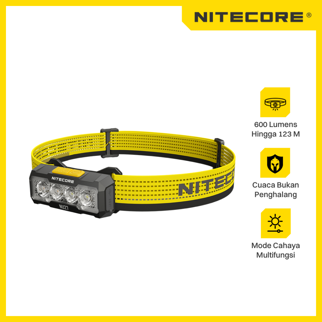 Jual NITECORE Senter Kepala Headlamp LED UHE 3in1 Color IP66 600lm ...