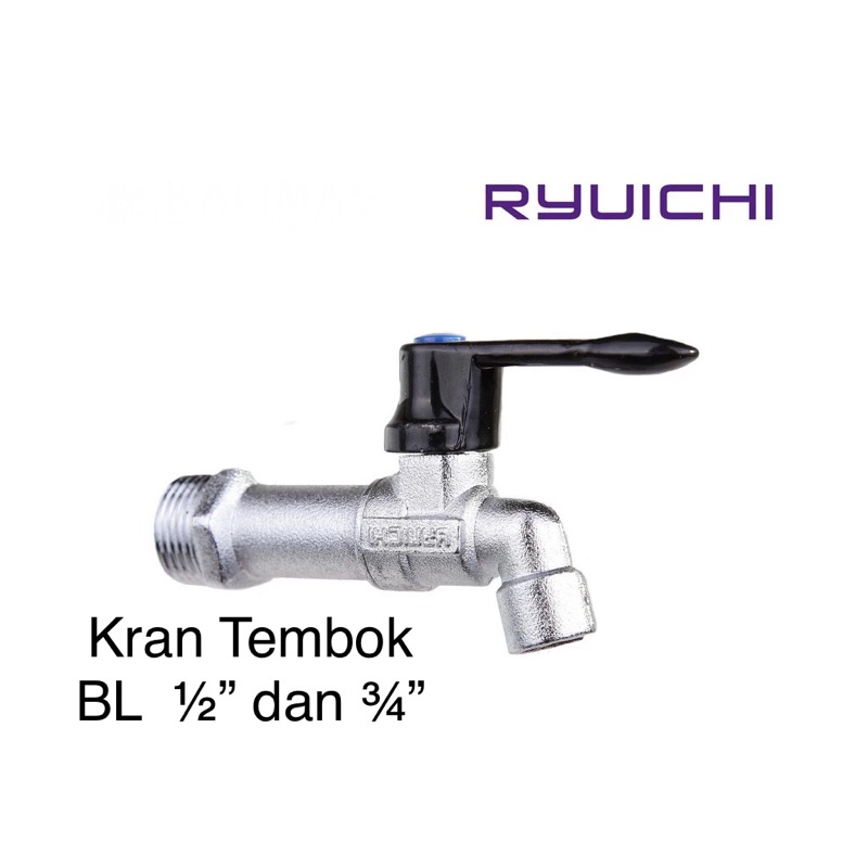 Jual Kran Tembok RYUICHI Gagang Hitam TIPE BL 1/2” dan 3/4” | Shopee ...