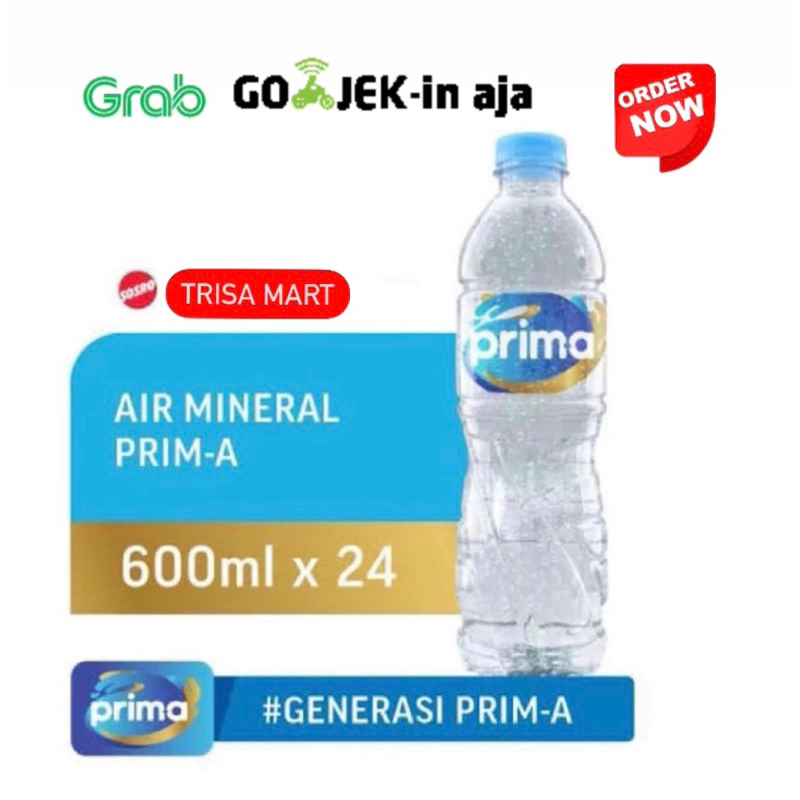 Jual Prima botol pet air mineral 600ml isi 24 pcs | Shopee Indonesia