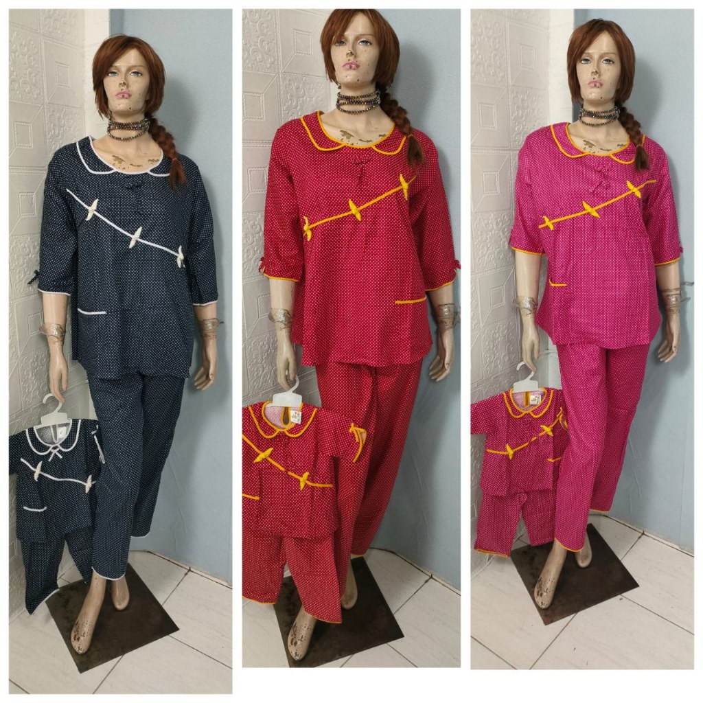 Jual SANGHAI COPLE KEKINIAN MOTIF POLKADOT LENGKAP UKURAN 1-3XL BATIK ...