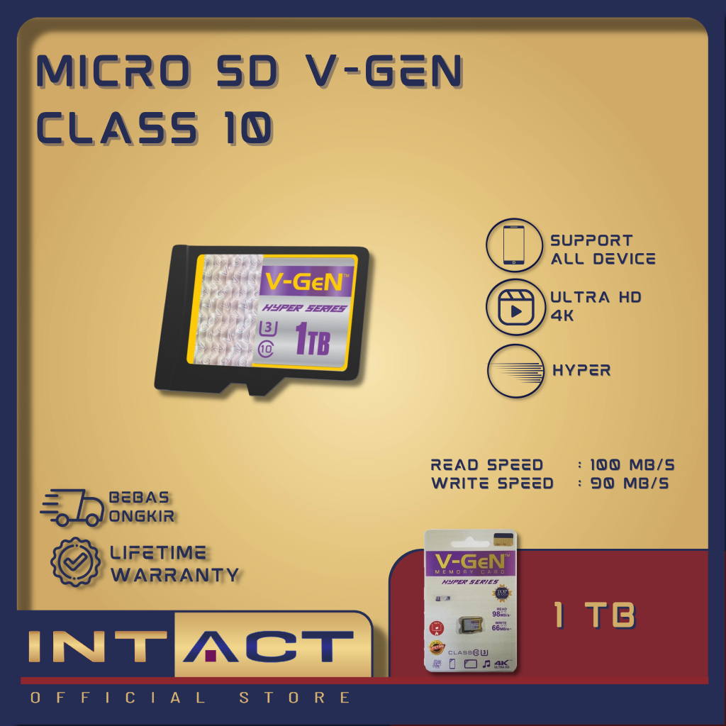 Jual MicroSD V-GeN Hyper 1TB Class 10 Memory Card Micro SD VGEN ...