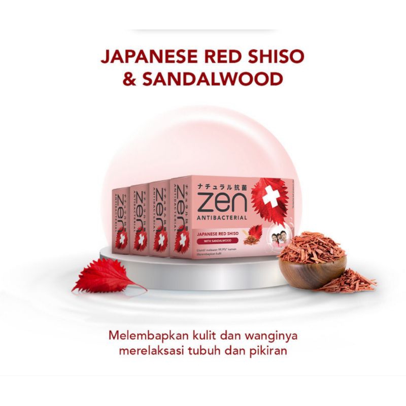 Jual Zen Antibacterial Japanese Red Shiso with Sandalwood Premium Sabun ...