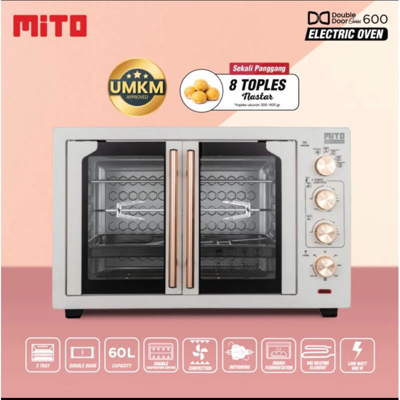 Jual MITO Electric Oven MO600 Double Door 60L / Oven Listrik MITO 60L ...