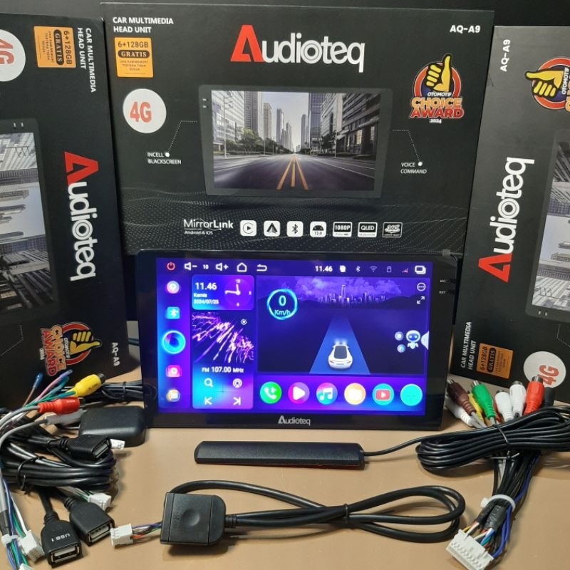 Jual HEAD UNIT ANDROID 9 INCH AUDIOTEQ 4G RAM 6/128 GB - INCELL BLACK ...