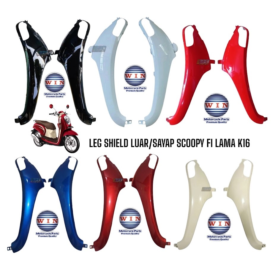 Jual legshield luar sayap tebeng kanan kiri scoopy fi lama k16 hitam ...