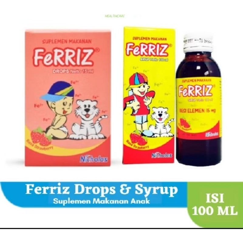 Jual FERRIZ DROPS BAYI BOTOL 15 ML DAN FERRIZ SIRUP BOTOL 100ML ANAK ...