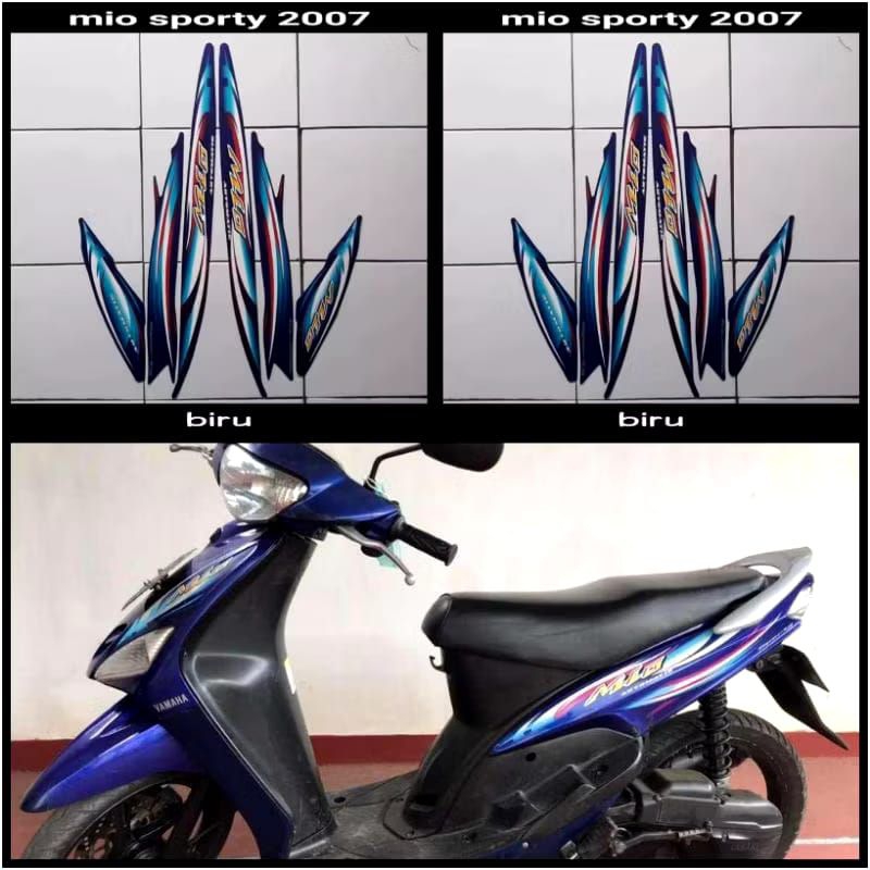 Jual STIKER STIKER LIS BODY MOTOR YAMAHA MIO 2007,biru | Shopee Indonesia