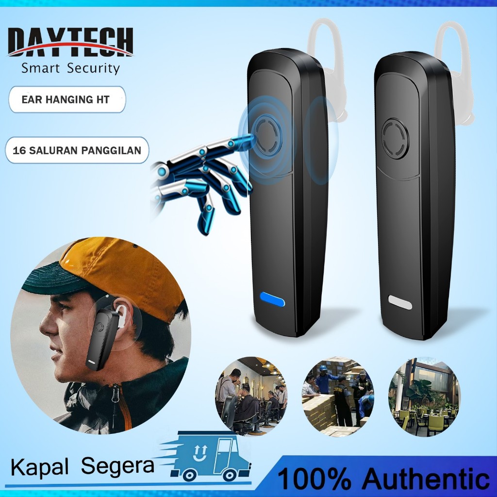 Jual Daytech New Mini Walkie Talkie Earhook Intercom Jarak Jauh ht Scom Resto/Rumah/Gudang ...