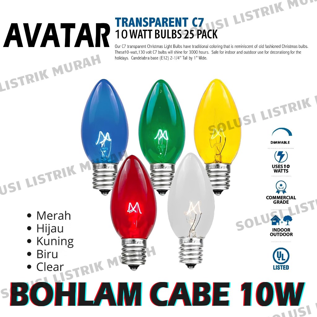 Jual Lampu Kulkas Lampu Cabe E12 Warna Warni 10W LED Candle Bohlam Cabe ...