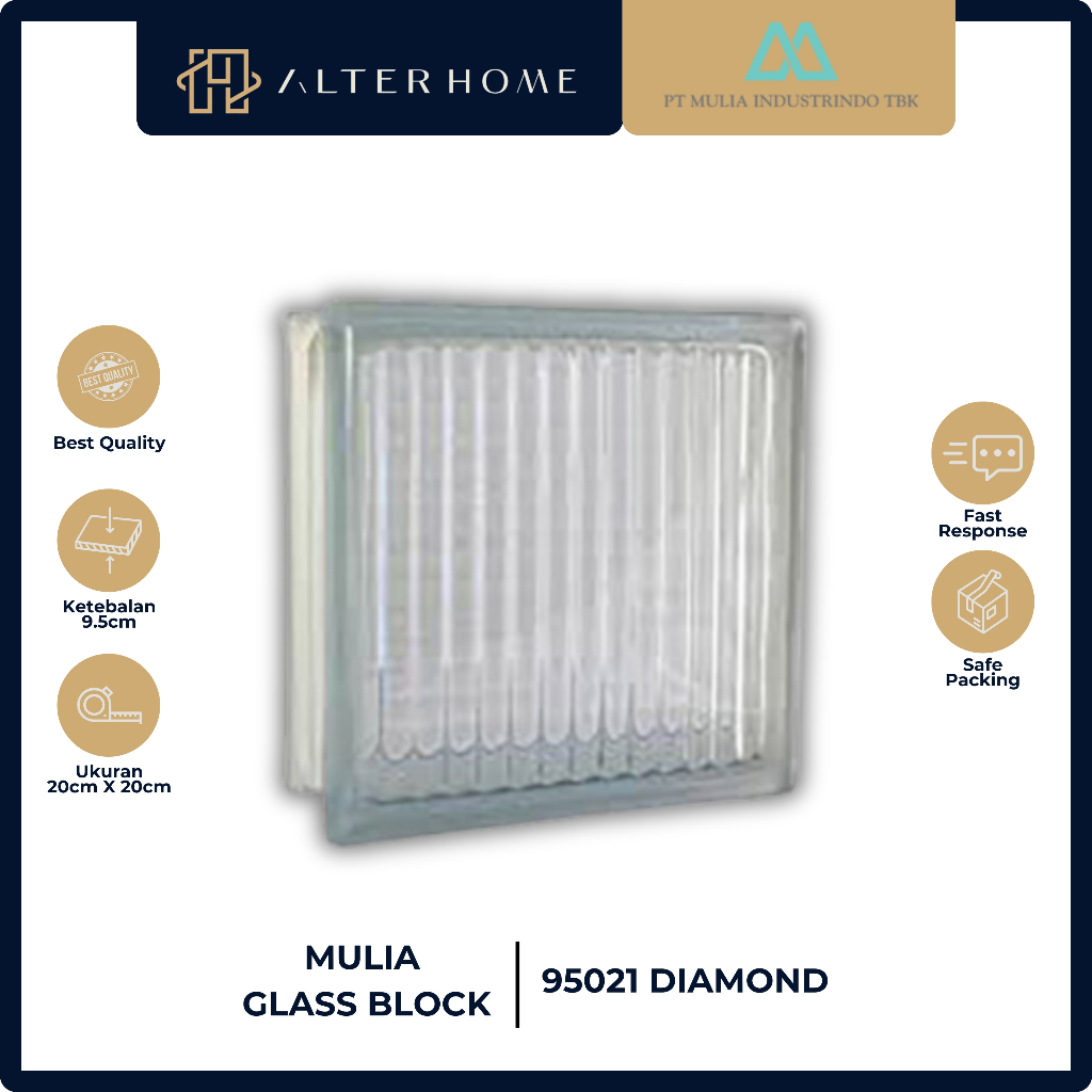 Jual MULIA GLASS BLOCK QUADRA 95001 / 20cm X 20cm / ROASTER KACA MULIA ...