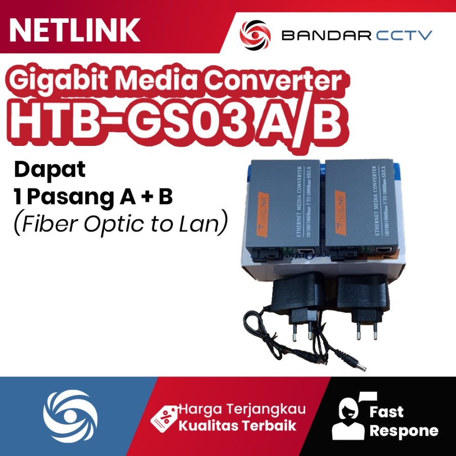 Jual Netlink Converter HTB-GS03 ( A + B ) Gigabit | Shopee Indonesia