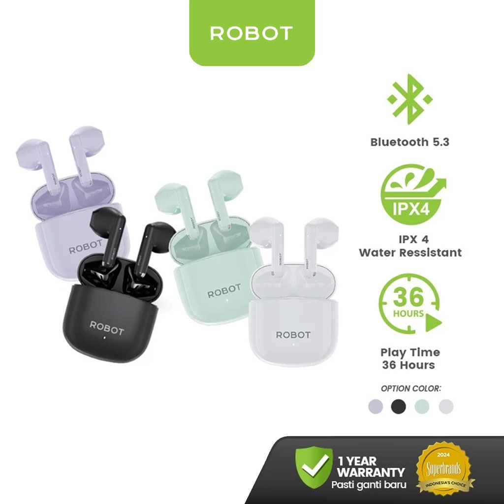Jual Robot T60 Wireless Earphone Airbuds Headset Bluetooth TWS ...