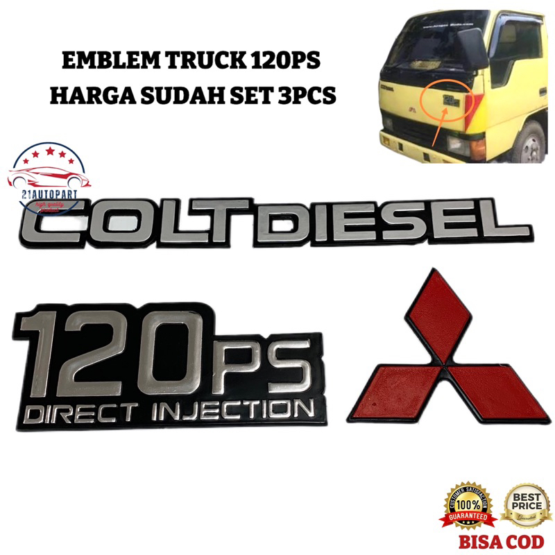 Jual Emblem Logo 120PS Coltdiesel HARGA SET 3PCS | Shopee Indonesia