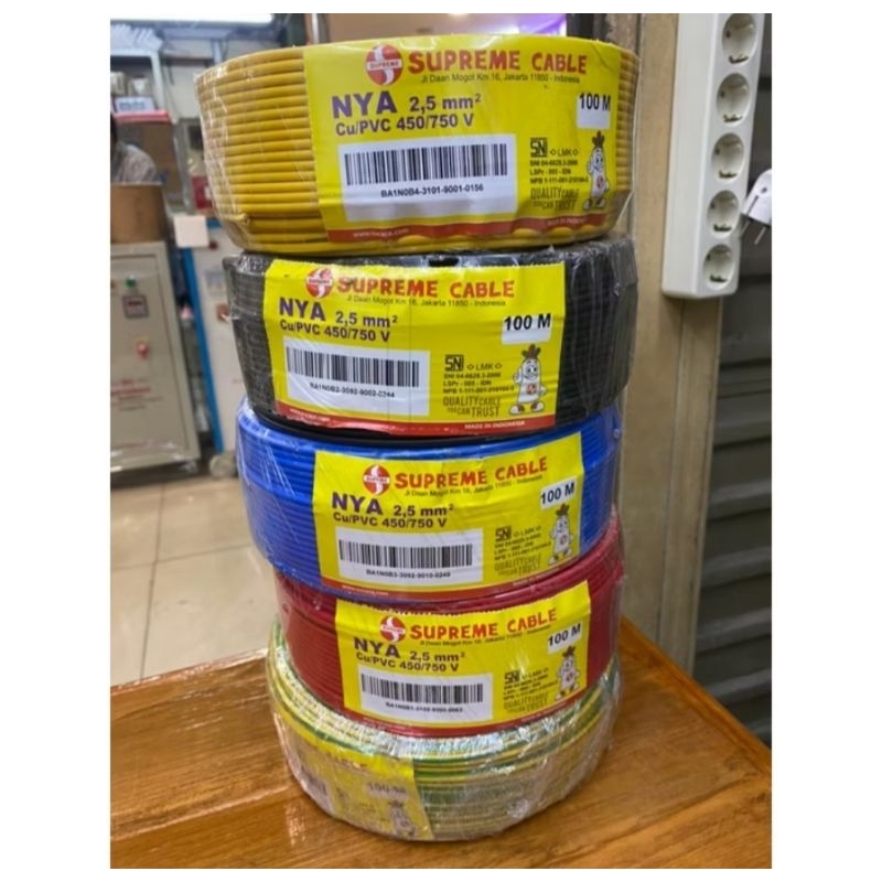 Jual Kabel Supreme NYA 2,5 MM 1X2,5 MM Supreme Kawat Panjang 100 Meter per Roll | Shopee Indonesia