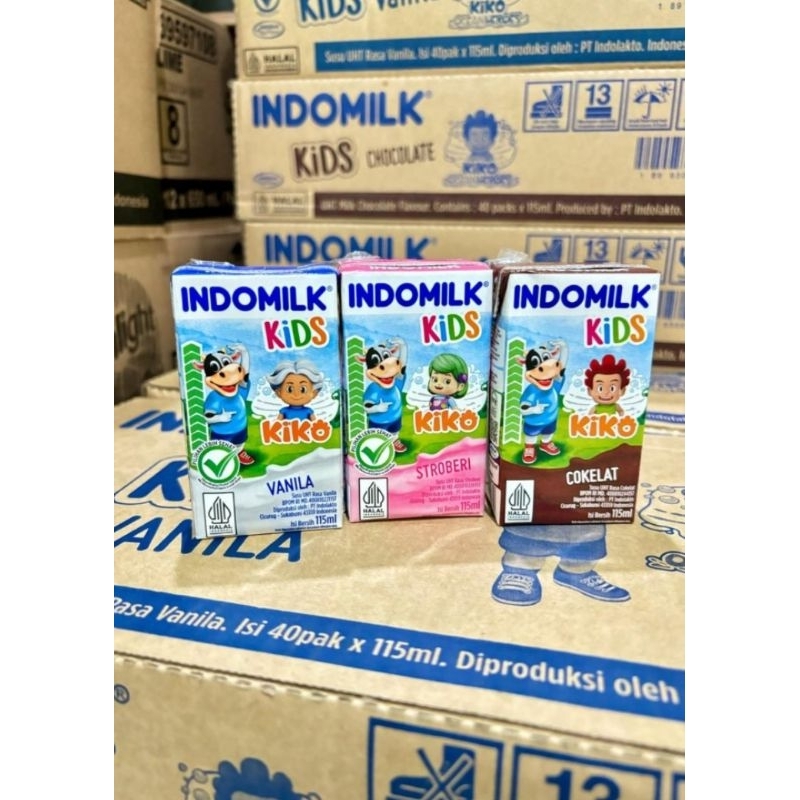 Jual Kiko Indomilk Kids Stroberi Vanila Cokelat 115ml | Shopee Indonesia