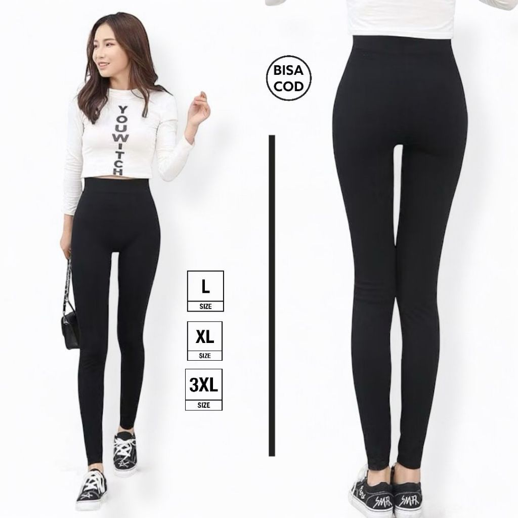 Jual Celana Legging Hitam Dewasa Standar & Jumbo / Legging Panjang ...