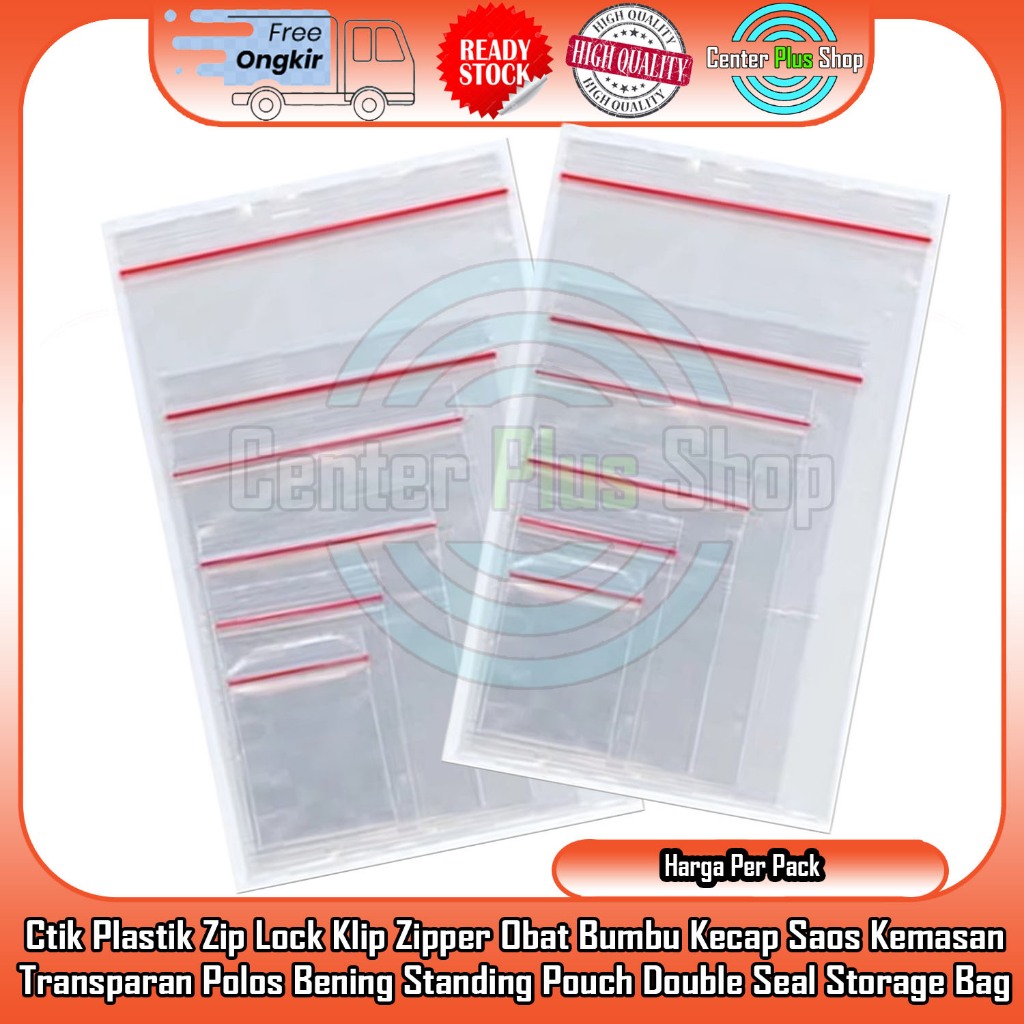 Jual Ctik Plastik Zip Lock Klip Ziplock Clip Standing Pouch Double Seal ...