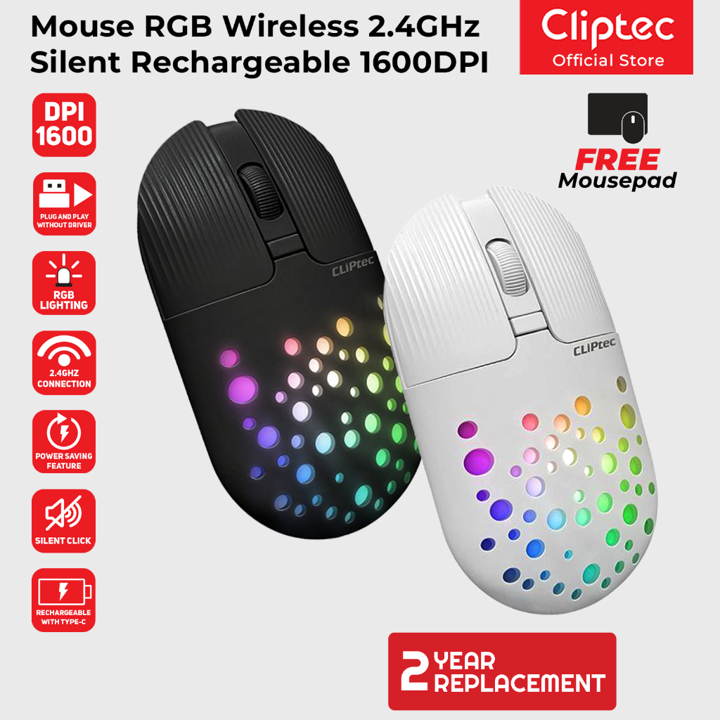 Jual Mouse Wireless Silent Rechargeable RGB lllumination 1600dpi ...