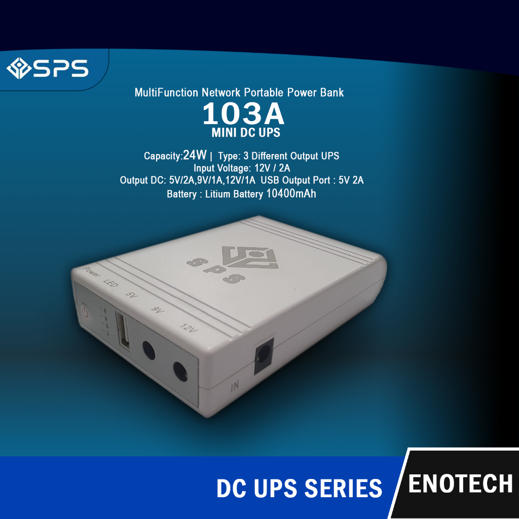 Jual UPS MINI DC SPS 103A PORTABLE POWER BANK LITHIUM BATTERY 12V 2A ...