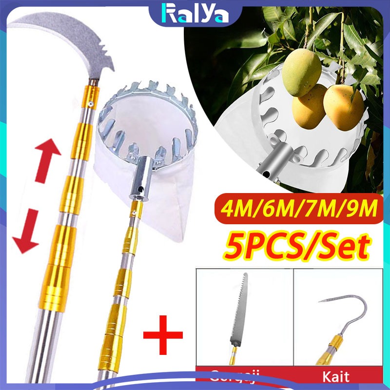 Jual 9M Buah Picker Set 5 IN 1 Tongkat Panjang Untuk Petik Buah 4M/6M ...