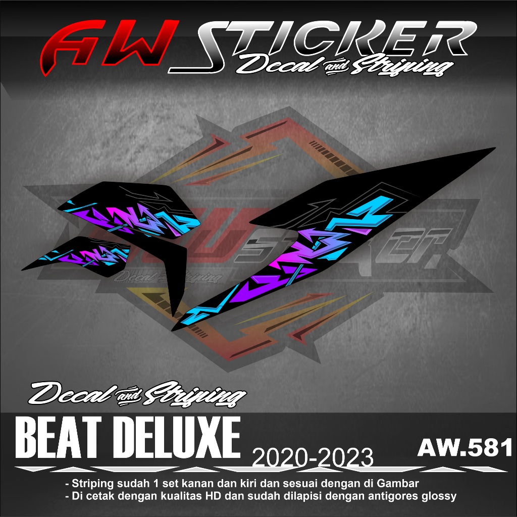 Jual Striping Stiker Beat Deluxe 2020-2023 Motif Api - Stiker Honda ...
