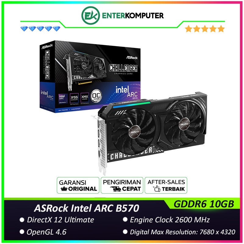 Jual ASRock Intel ARC B570 10GB GDDR6 - Challenger 10GB OC | Shopee ...