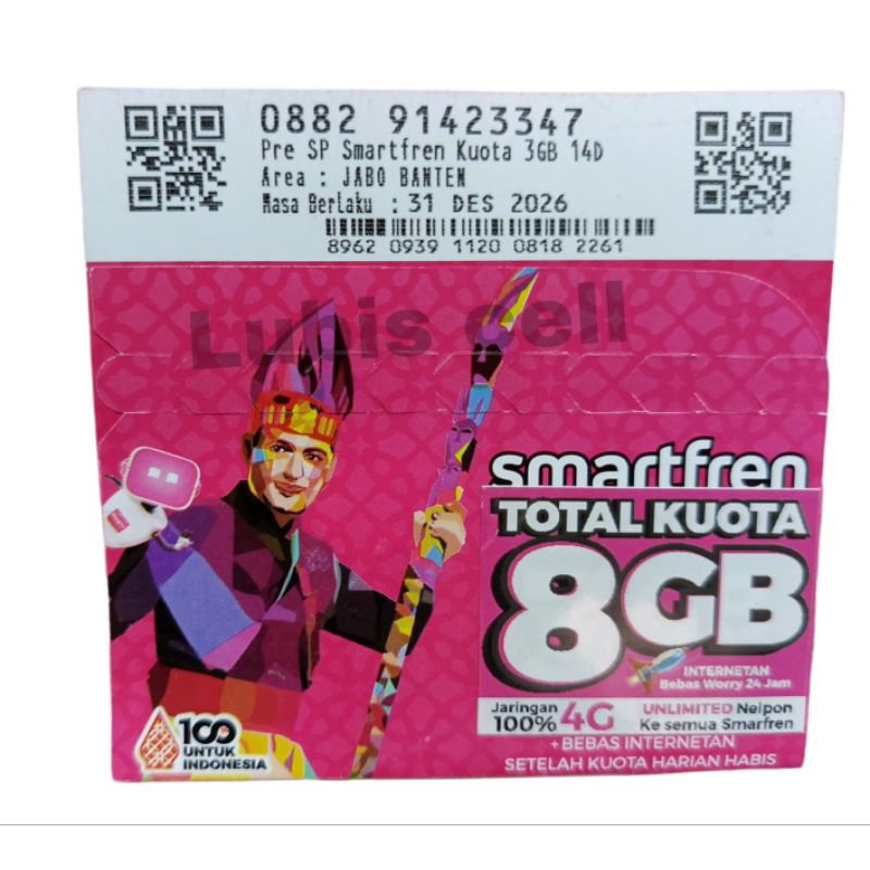 Jual kartu perdana Smartfren 8 GB 14 hari nonstop sepuasnya | Shopee ...