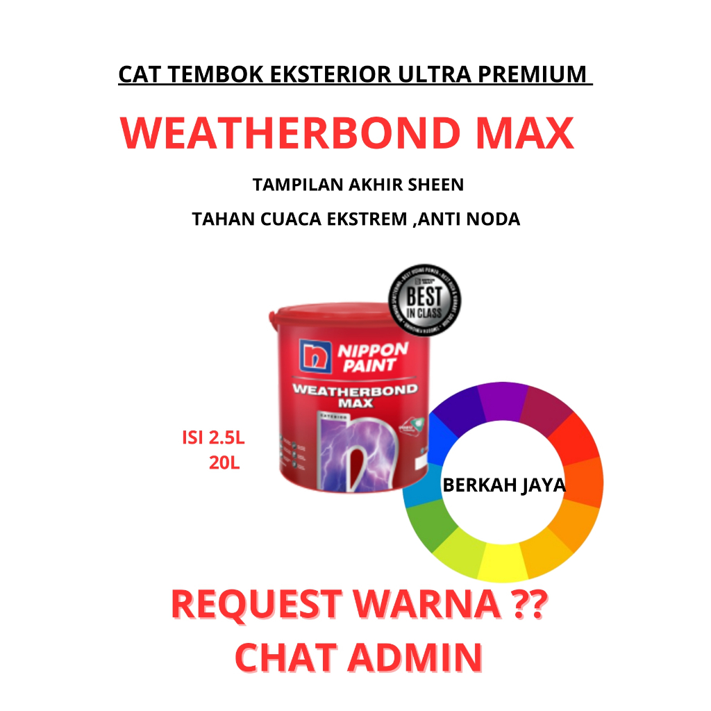 Jual Cat Exterior NIPPON PAINT WEATHERBOND MAX(Tinting) 2.5L | Shopee ...