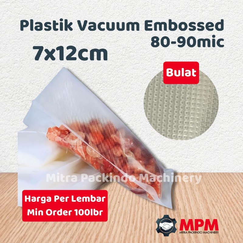 Jual Plastik Vacuum Texture Bulat 7x12 / Vakum Embos Makanan Frozen ...