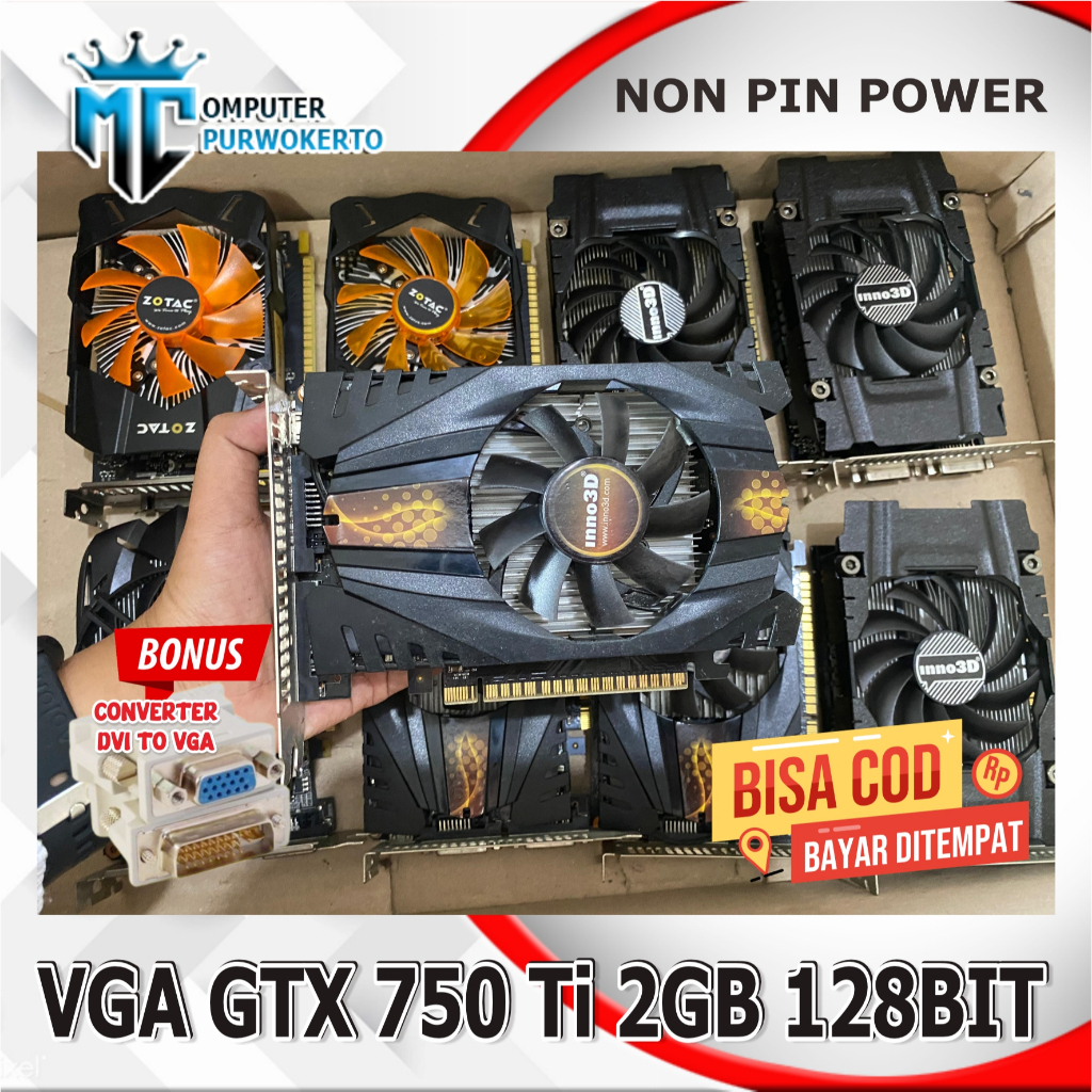 Jual VGA CARD GAMING GTX 750 Ti 2GB 128BIT DDR5 | Shopee Indonesia