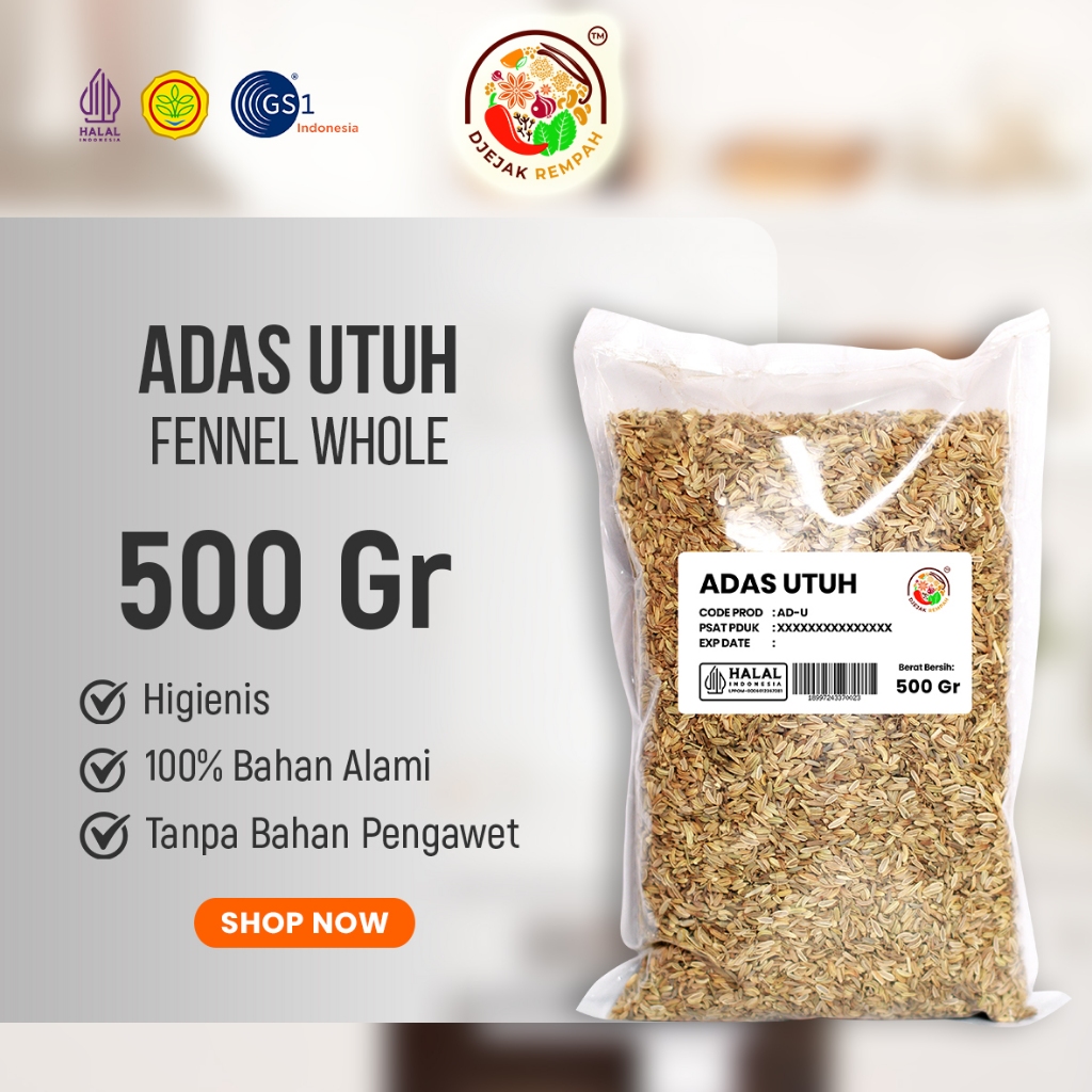Jual Adas Manis Utuh / Fannel Whole (Kemasan 100 Gr - 500 Gr) | Shopee ...