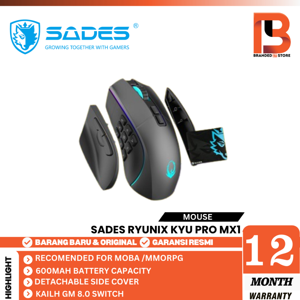 Jual SADES RYUNIX KYU PRO MX1 MMO MOBA WIRELESS Gaming Mouse | Shopee Indonesia