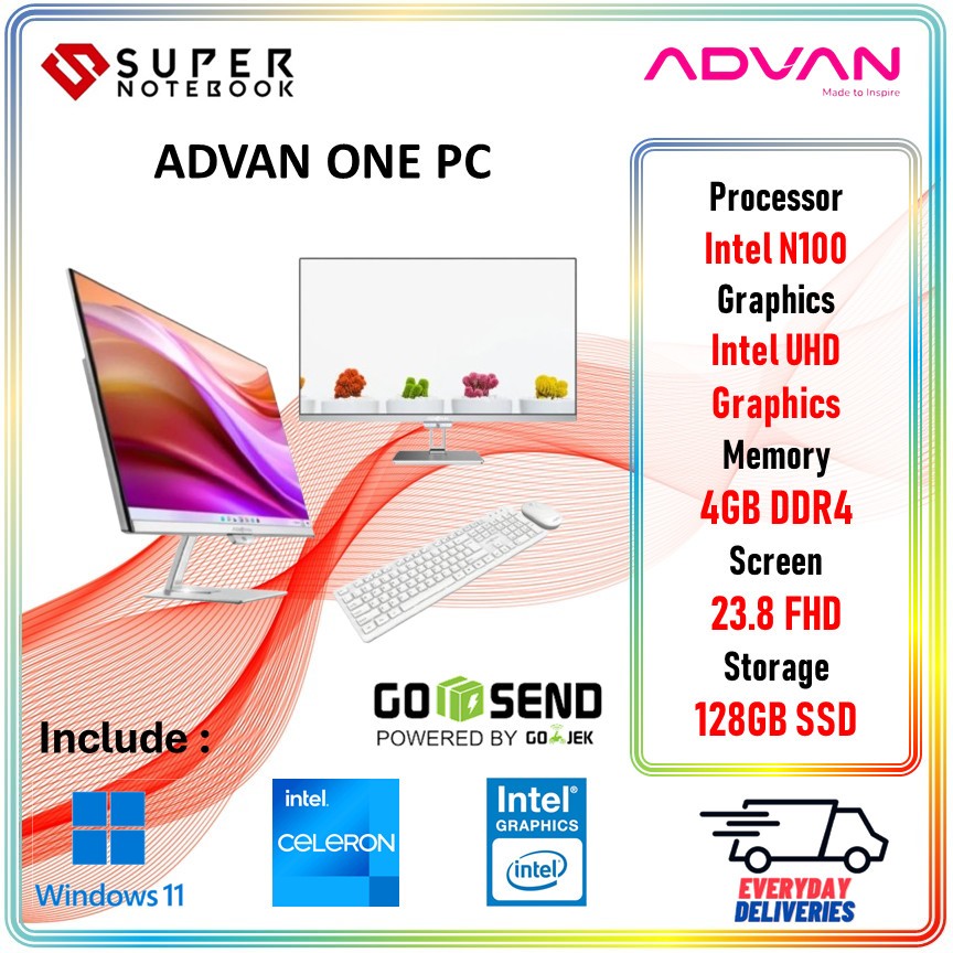 Jual Advan All In One PC AIO OnePC Intel N100 4GB/128GB Win11 | Shopee ...