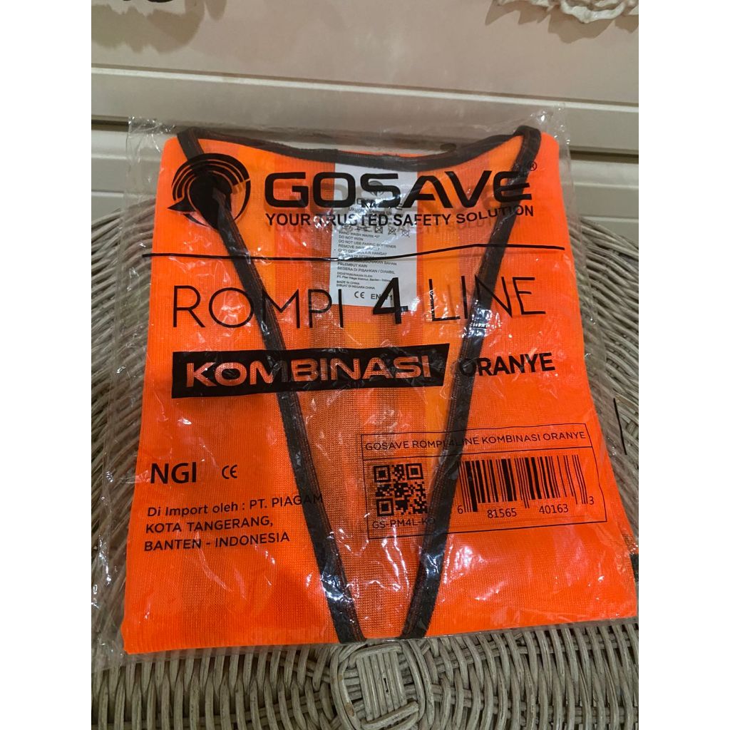 Jual Rompi kombinasi 4 line orange gosave rompi apd safety oren ...