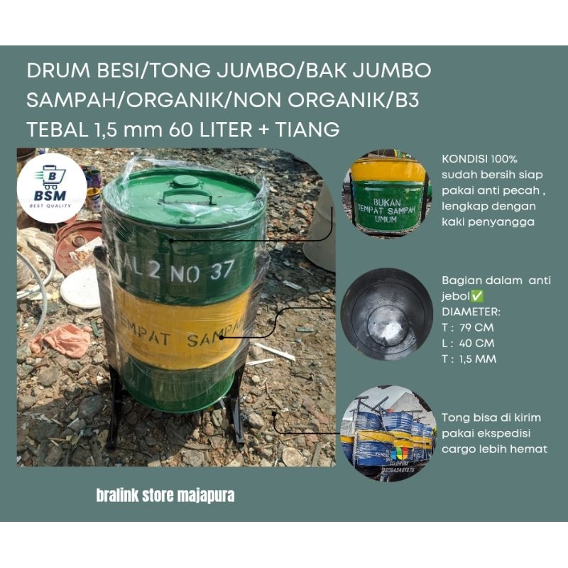 Jual Drum sampah besi/tong sampah bakar/tempat sampah/limbah B3/organik ...