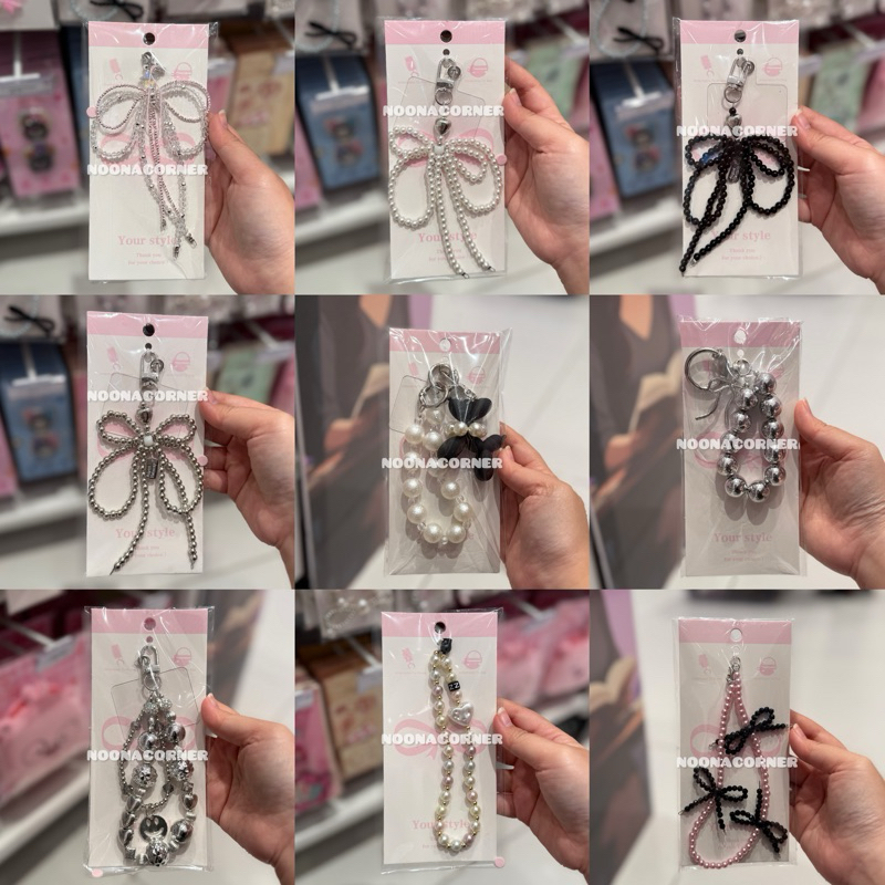 Jual Miniso ‼️ Cute Phone Charm / Phone Strap Beaded Pearl Croquette ...