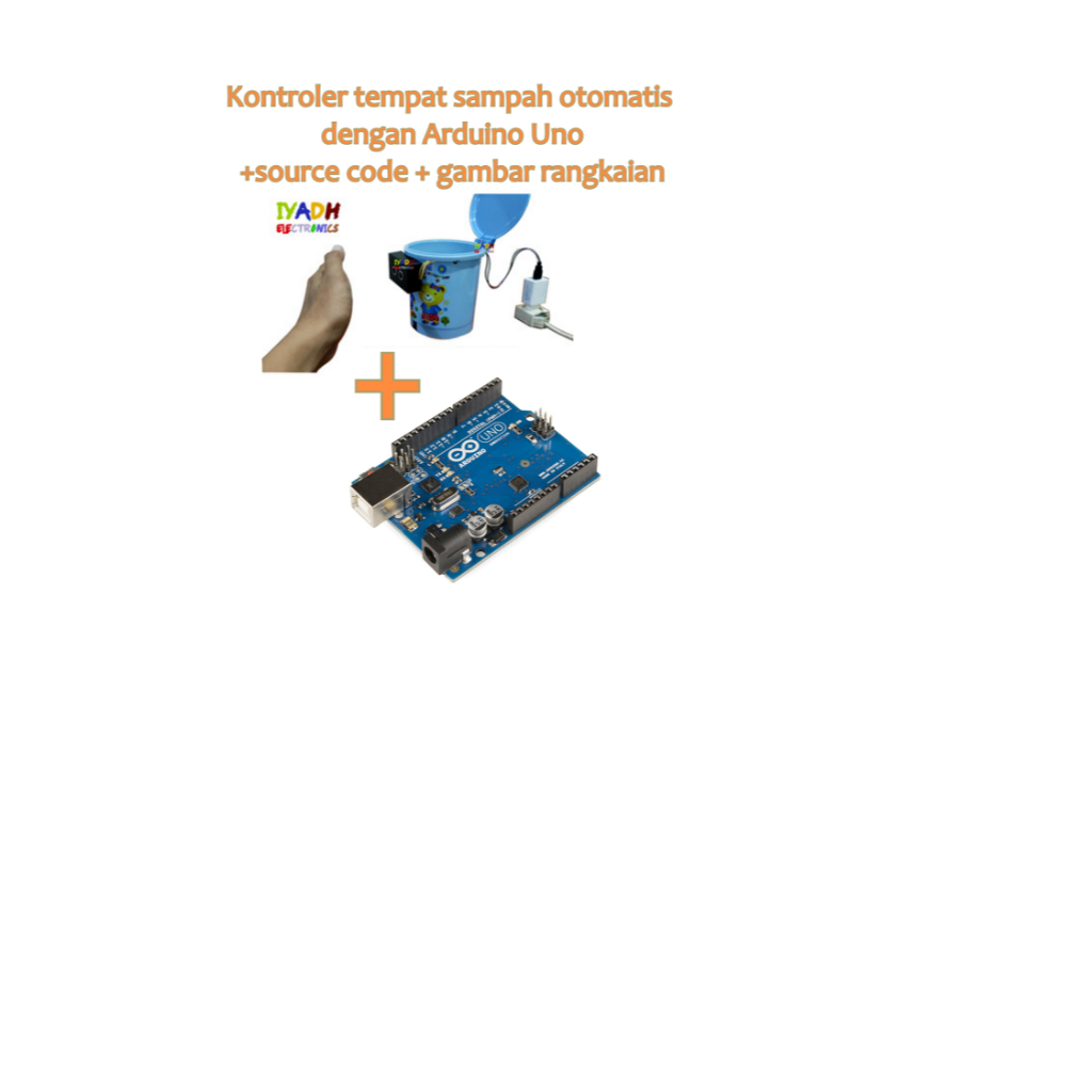 Jual Modul sensor kendali tutup tempat sampah + Arduino UNO + source code program + gambar ...
