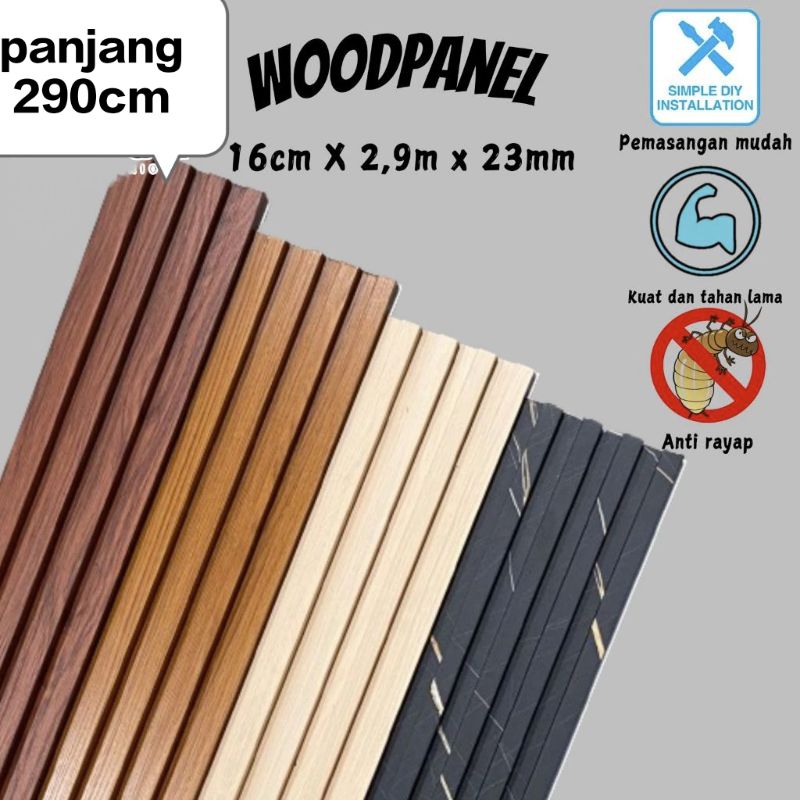 Jual Wood Panel WPC Dinding Motif Kayu panjnag 290 cm dekorasi rumah ...