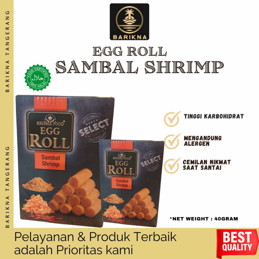 Jual SEMPRONG GULUNG RASA SAMBAL EBI/EGG ROLL SAMBAL SHRIMP | Shopee ...