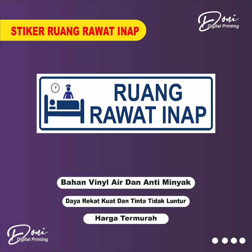 Jual Stiker Rawat Inap / Stiker Ruang Perawatan / Stiker Puskesmas ...