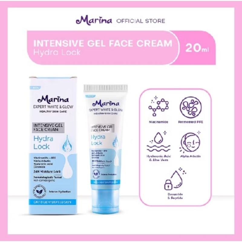 Jual Marina Intensive Gel Face Cream Hydra Lock 20ml | Shopee Indonesia