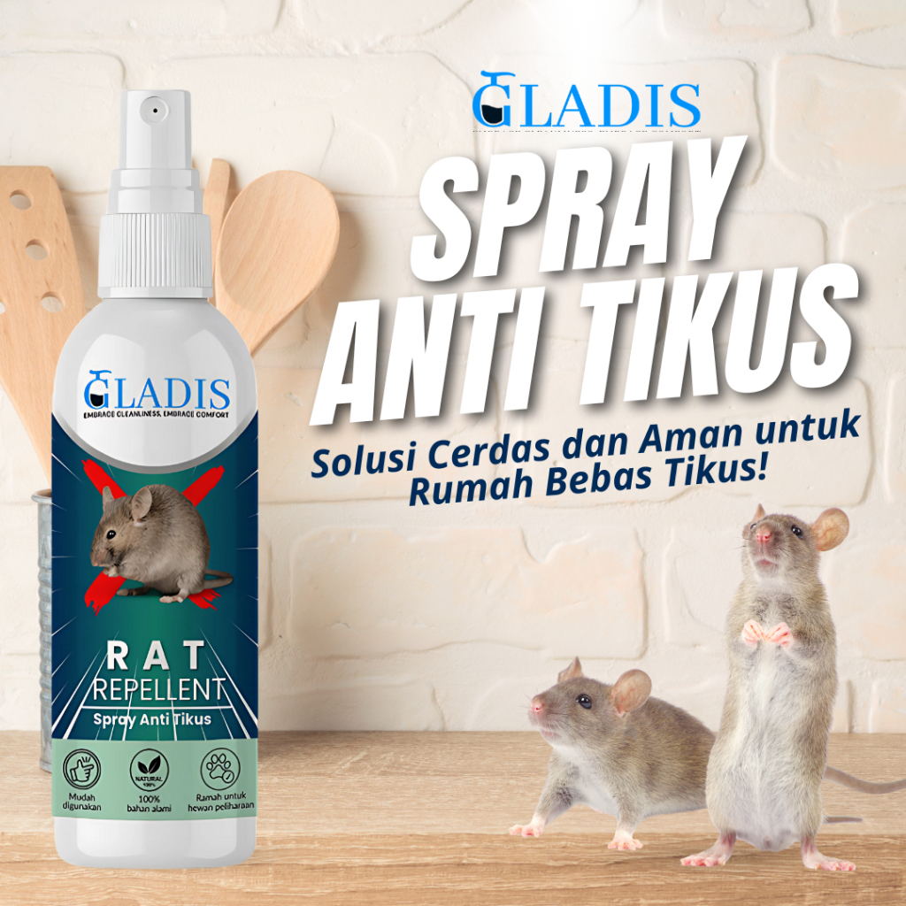 Jual GLADIS Rat Repellent Spray - Pengusir Tikus Anti Tikus 100 mL ...