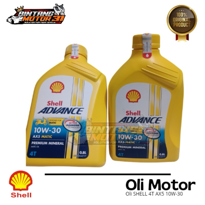 Jual Oli Shell Advance AX5 Matic/Scooter 10W-30 API SL JASO MB 0.8 Liter | Shopee Indonesia